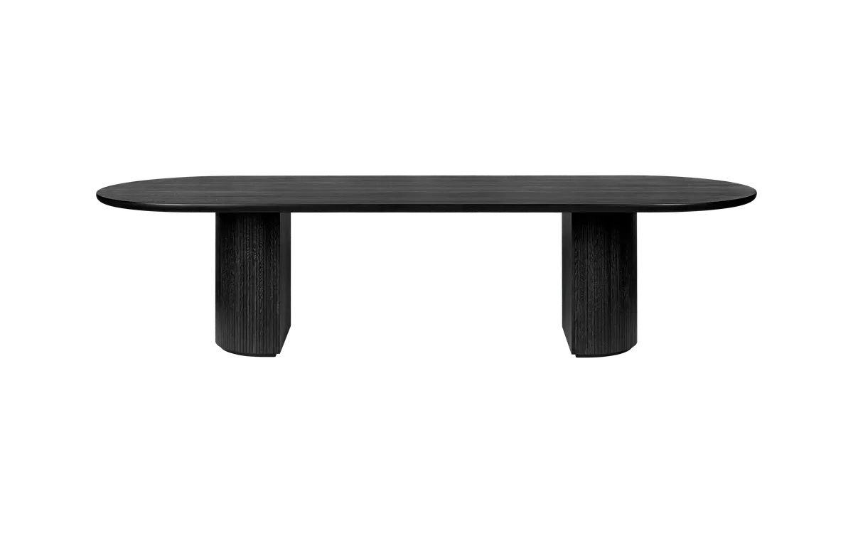 black dining table oval